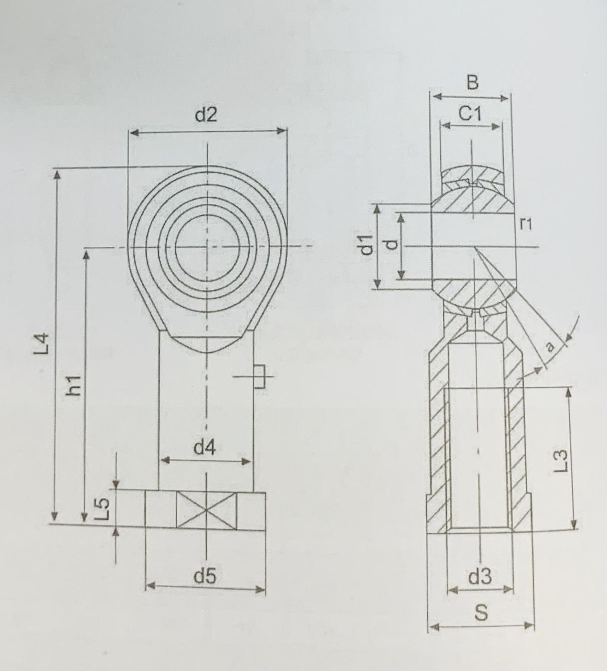 PHS8 M8*1.25 ( INLAID LINER ROD ENDS WITH RIGHT-HAND FEMALE THREAD ...