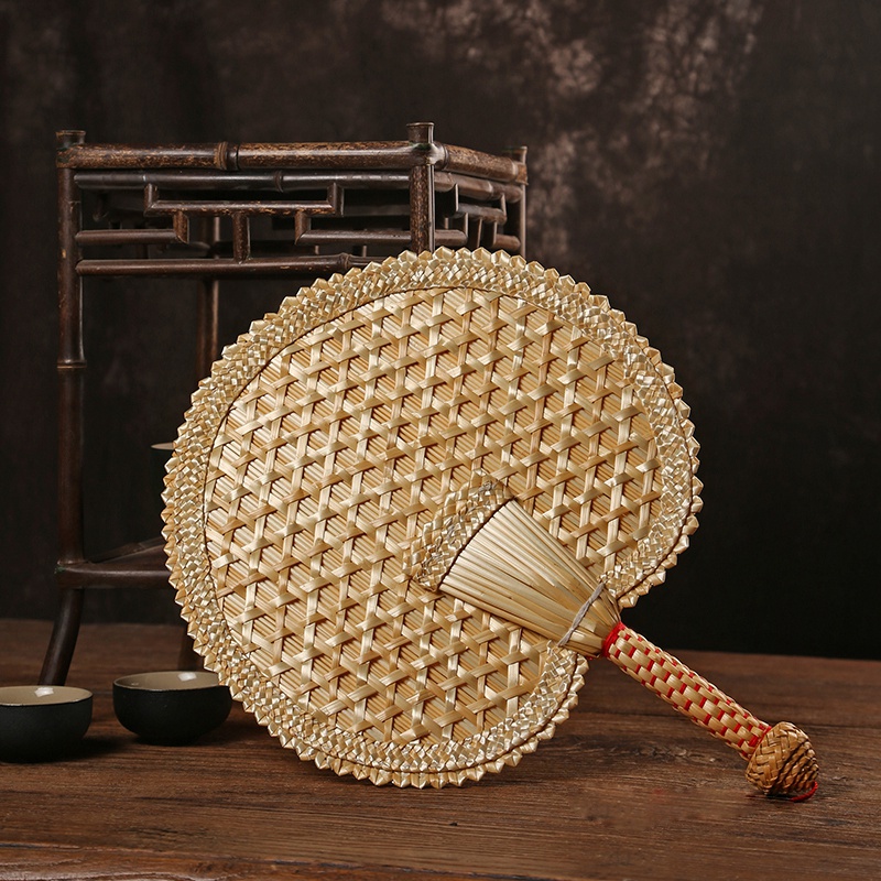 Hand-Woven Woven Straw Hand Fan Old Summer Natural Hand Fan ...
