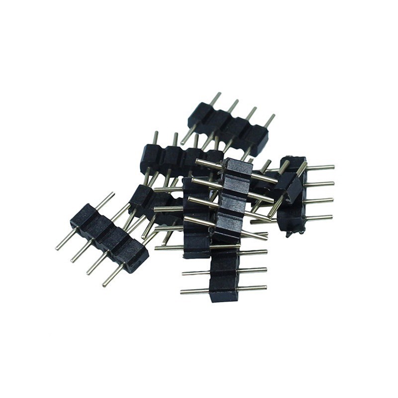 2pcslot LED Connector Adapter 4Pin Needle Male Type Double 4 Pin RGB ...