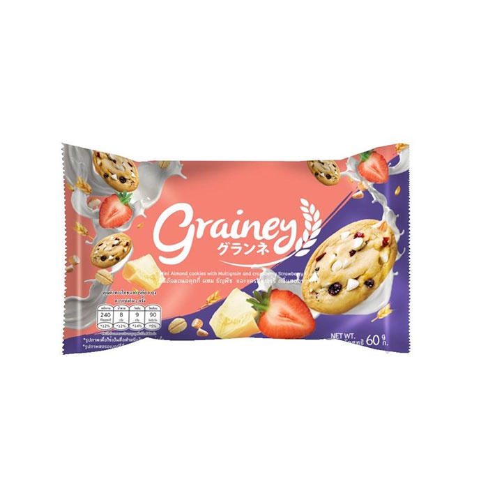 Grainey (เกรนเน่ย์) Mini Almond Cookies มินิอัลมอนด์คุกกี้ ผสมธัญพืช 60 ...