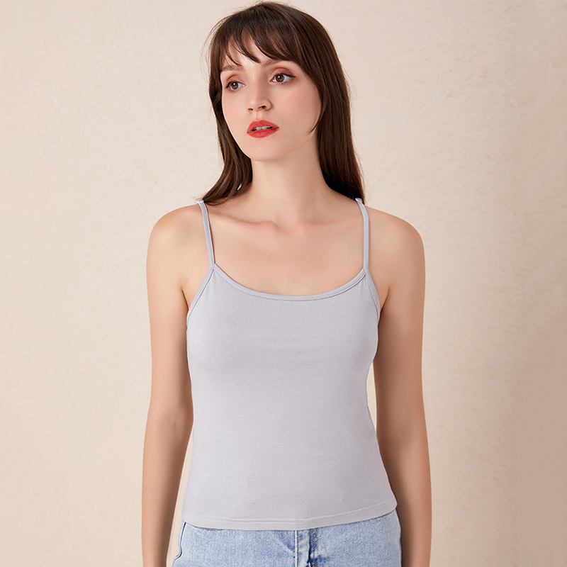 2021 Summer Color Small Camisole Base Shirt Spaghetti Vest Tops Women ...