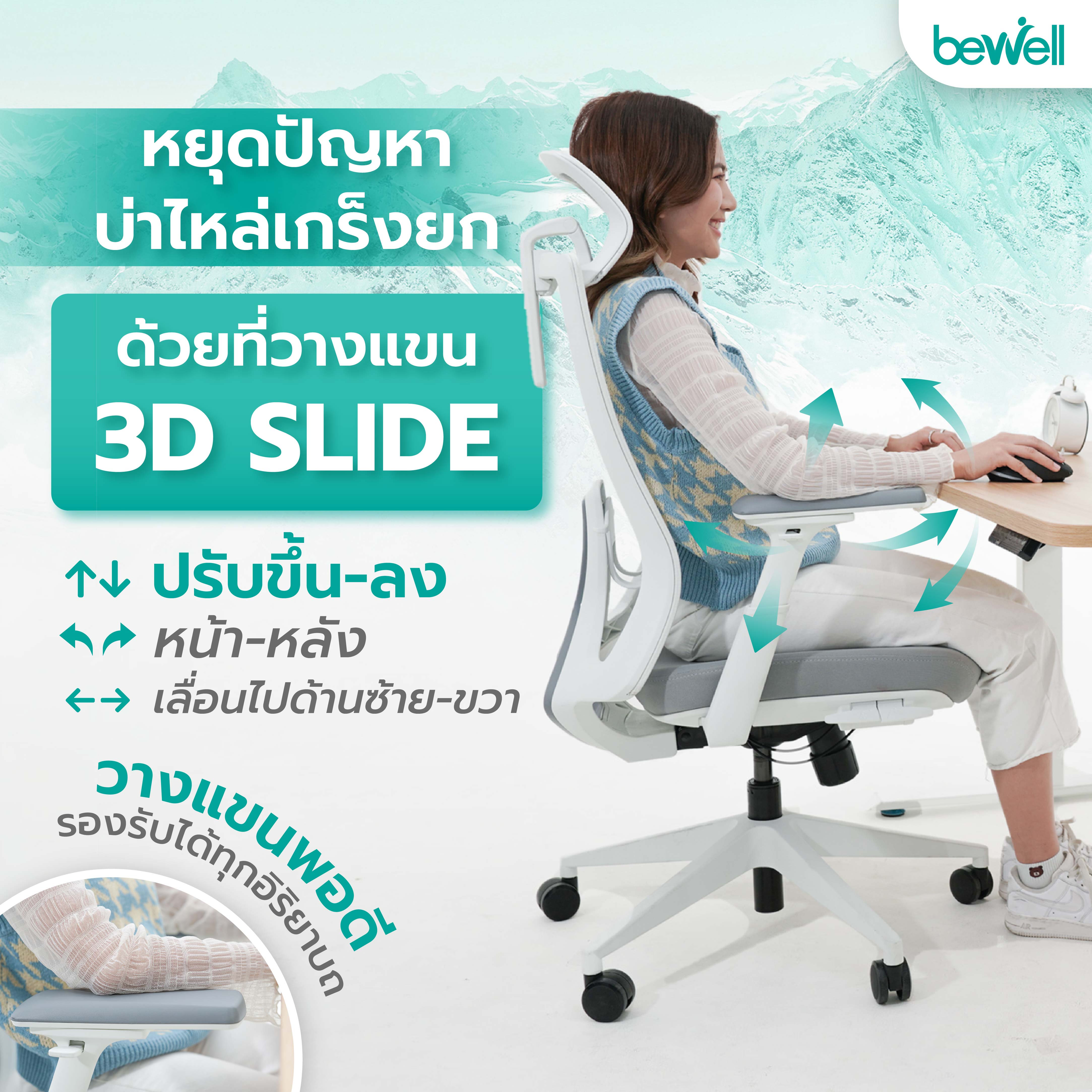 ออก E-TAX ลดหย่อนภาษีได้ Bewell FROZEN เก้าอี้เพื่อสุขภาพ พนักพิง ICE Mesh เจ้าแรกในไทย คนตัว ...