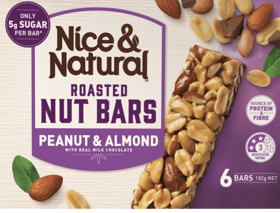 6-Pack Nice & Natural Roasted Nut Bars Almond with Real Milk Chocolate ...