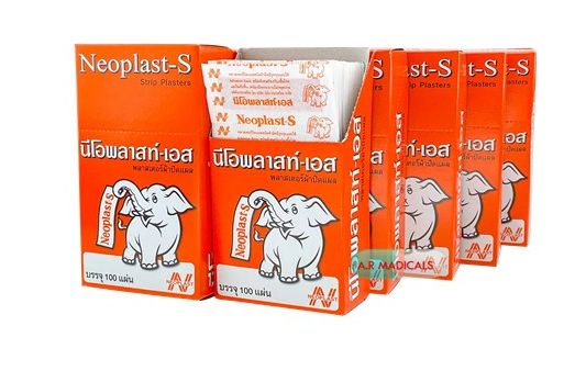 Neoplast-S นีโอพลาสท์-เอส พลาสเตอร์ผ้าปิดแผล 100 ชิ้น 1 กล่อง - Ban Fah ...