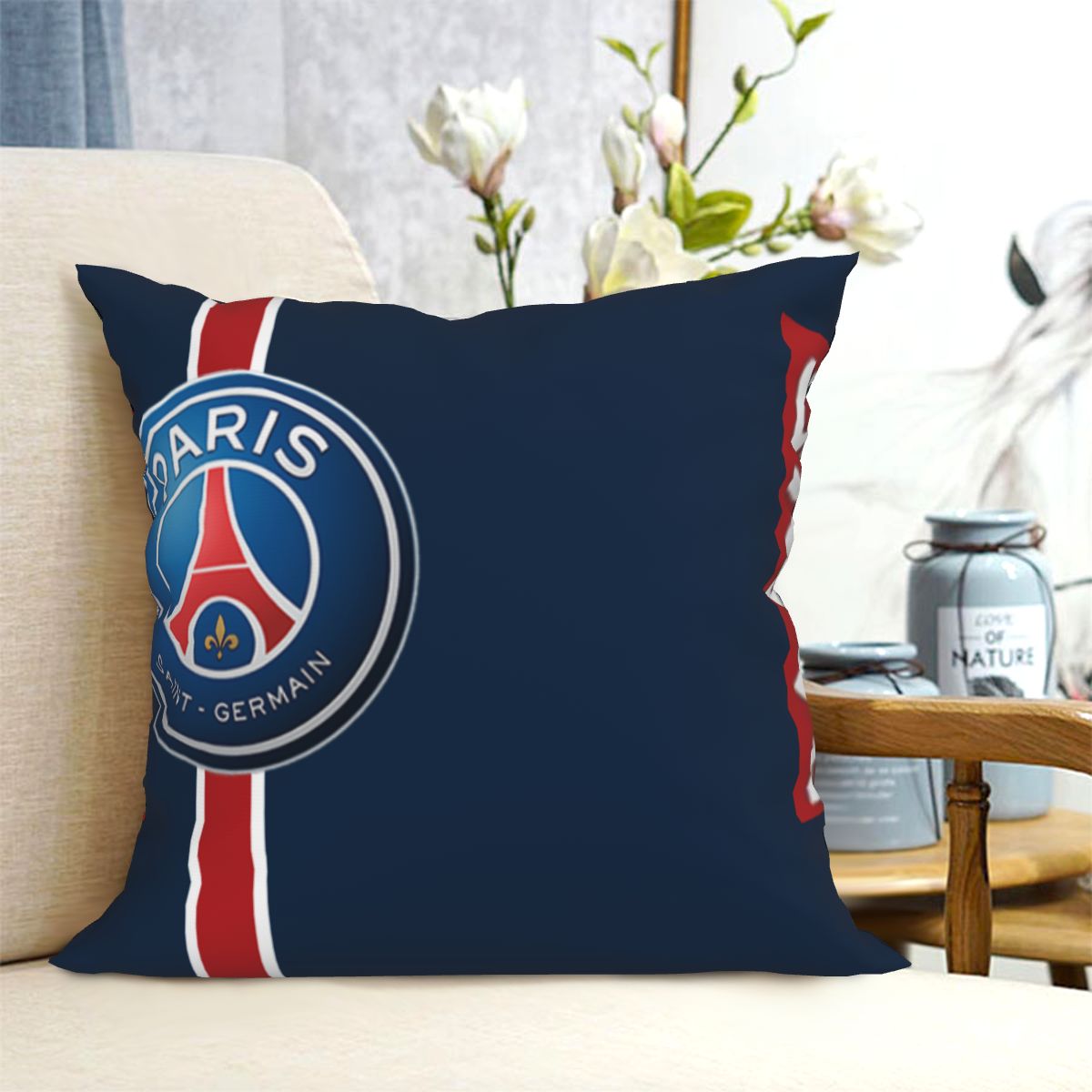 Paris SAINT GERMAIN Logo Home Decor Pillowcase Casual Couch Chair Waist ...