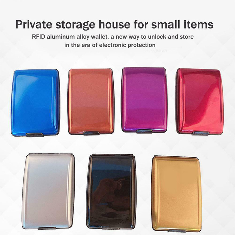 1pc Cool Hard Case Credit Card Scan Aluminium Holder Wallet Protected ...