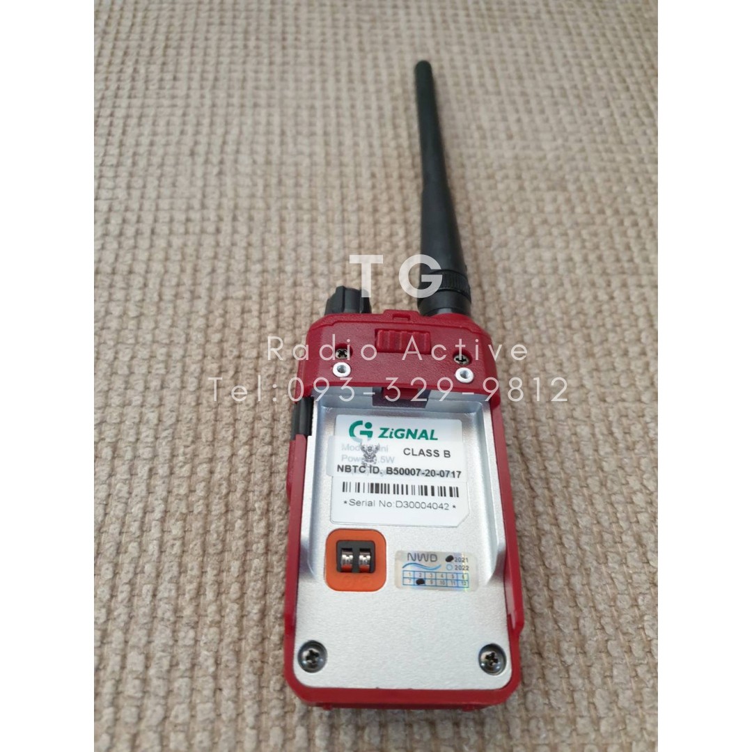 (แถมเสาลิปสติก)ชุด 4 เครื่อง สุดคุ้ม !! วิทยุสื่อสารเครื่องแดง ยี่ห้อ G Zignal รุ่น Mini 0.5w ...