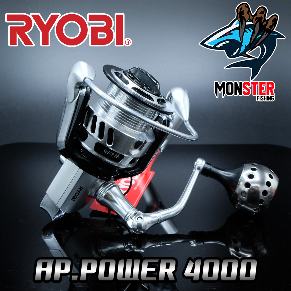 รอกสปินนิ่งเรียวบิ RYOBI AP.POWER 400050006000800010000 ( BLACK SILVER) - MonSter Fishing - ThaiPick
