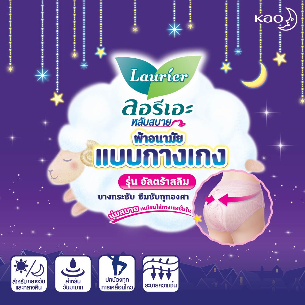 แพ็ค3 ผ้าอนามัยลอรีเอะ แบบกางเกง รุ่น อัลตร้าสลิมM 2ชิ้น Pack3 Laurier ...