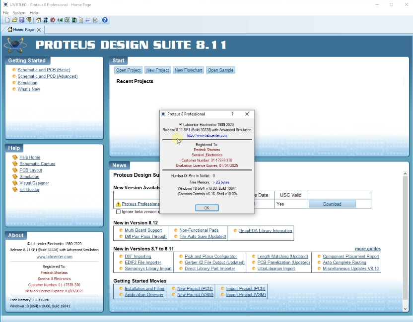 Proteus Pro 8.11 SP1 (with libraries) Lifetime For Windows x64 Full Version Sent email only - PN ...