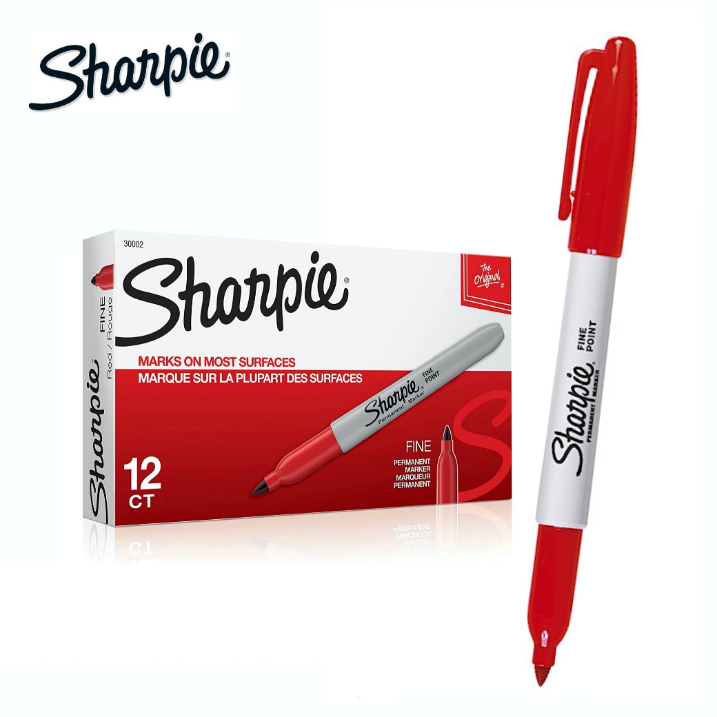 Sharpie ปากกาเคมี ปากกา Permanent ชาร์ปี้ Fine 1.0mm (กล่องละ 12 ด้าม ...