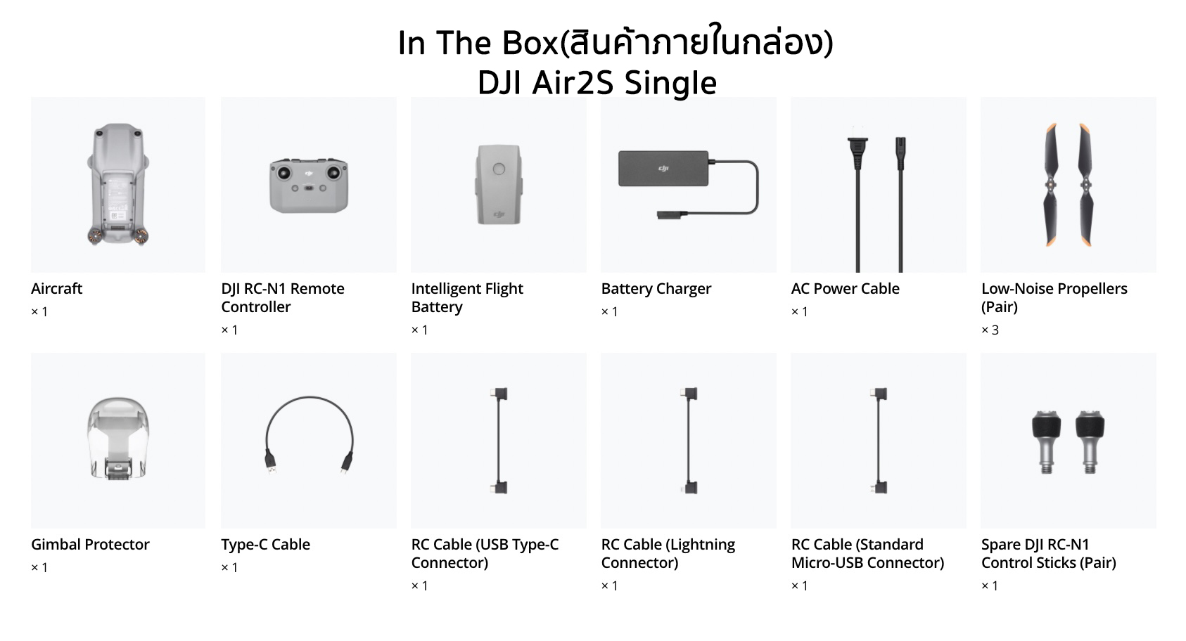 DJI Air2S โดรนถ่ายภาพมุมสูง เซ็นเซอร์กล้อง1นิ้ว พร้อมระบบกันชน - ToonOcean - ThaiPick