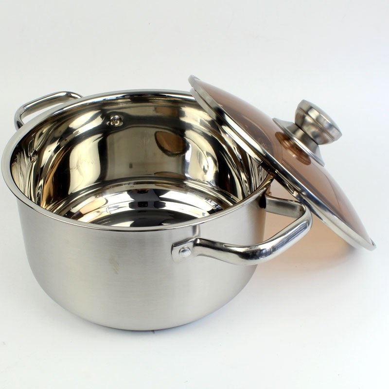 Telecorsa หม้อสแตนเลส 2หู พร้อมฝาแก้ว ขนาด 26 ซม TK-0726 รุ่น 26cm-0726-Stainless-steel-boiling ...