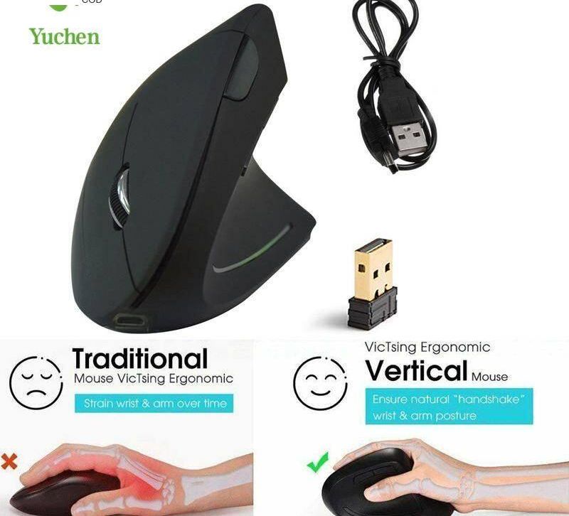 2.4G Wireless Vertical Ergonomic Optical Mouse 800 / 1200 /1600 DPI 5 ...