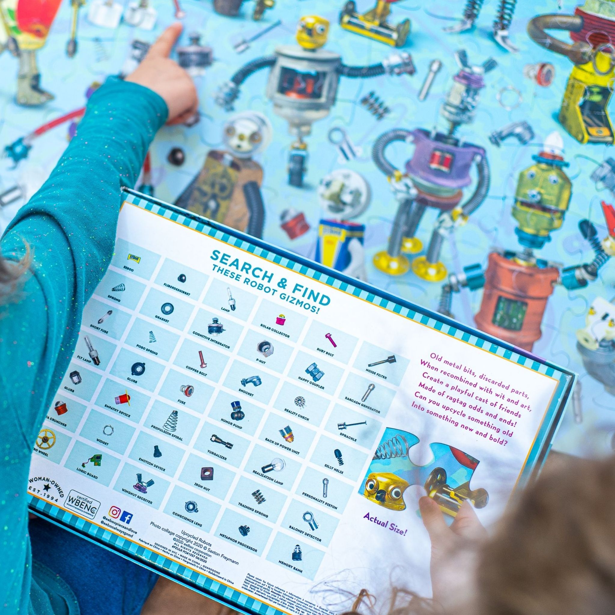 eeboo Upcycled Robot 100 Piece Jigsaw Puzzle size 68 x 46 cm - จิ๊กซอว์ ...