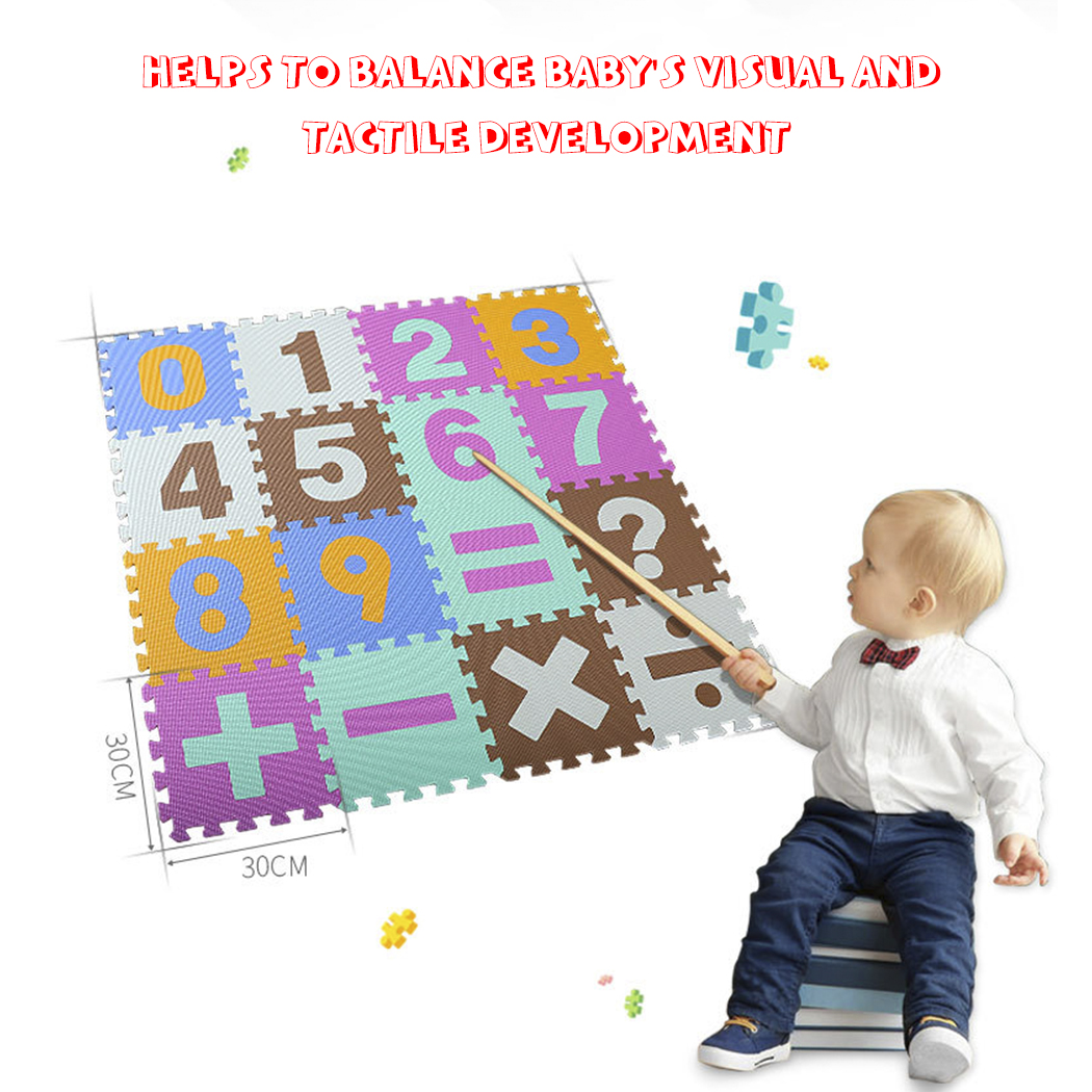 UNHO 16 ชิ้น แผ่นรองคลานเด็ก Square Baby Play Mat EVA Foam แผ่นกันลื่น ...