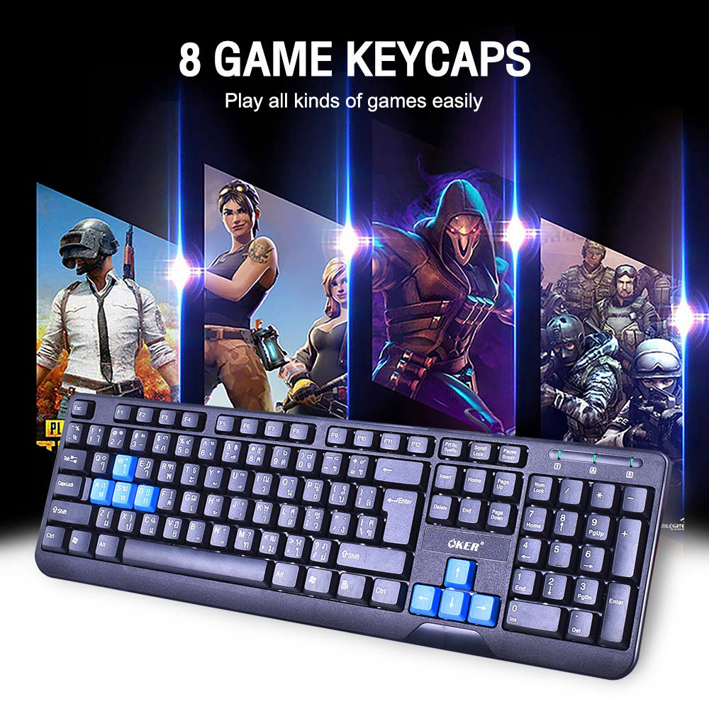 ส่งเร็วร้านDMแท้ๆ OKER Keyboard USB คีย์บอร์ด KB-318 SlimDesktop ...