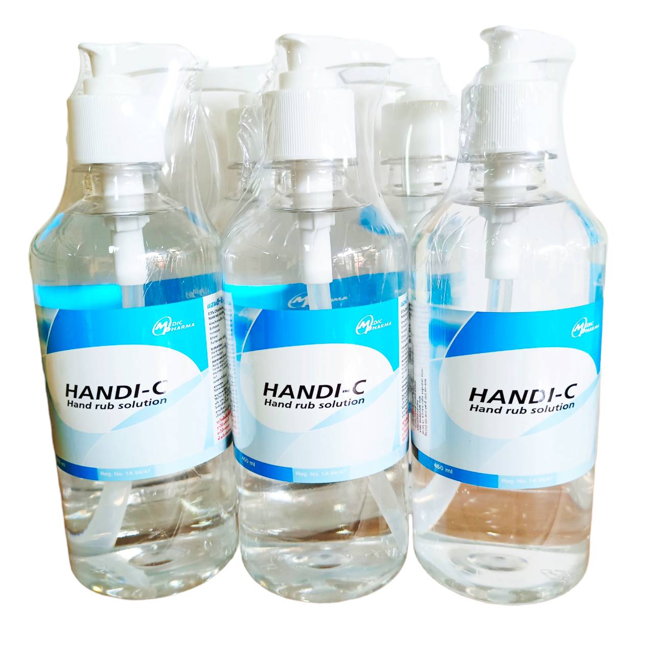 ขายถูก แพ็ค 6 ขวด แฮนด์ดีซี HANDI-C แอลกอฮอล์ แฮนด์รับโซลูชัน ไม่ต้องใช้น้ำ HANDI-C Hand rub ...