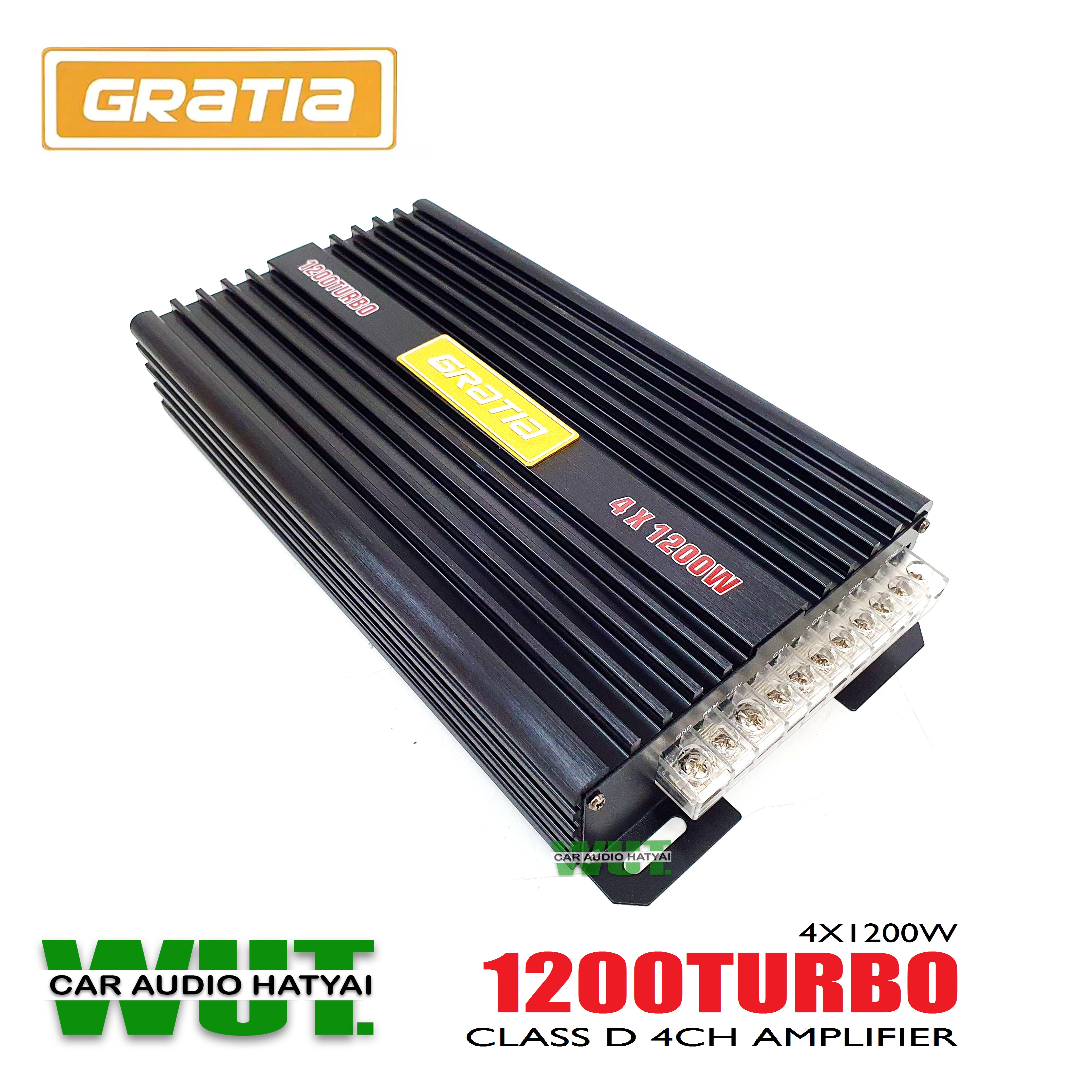 GRATIA เพาเวอร์แอมป์ สำหรับขับเสียงกลางแหลมหรือซับเบส คลาสลาสดี Class D/4CH กำลังขับ 1200Watts ...