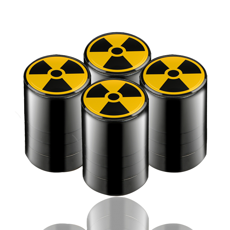 4pcs Car-Styling Nuclear Radiation Emblem case Car Tire Valve Caps ...