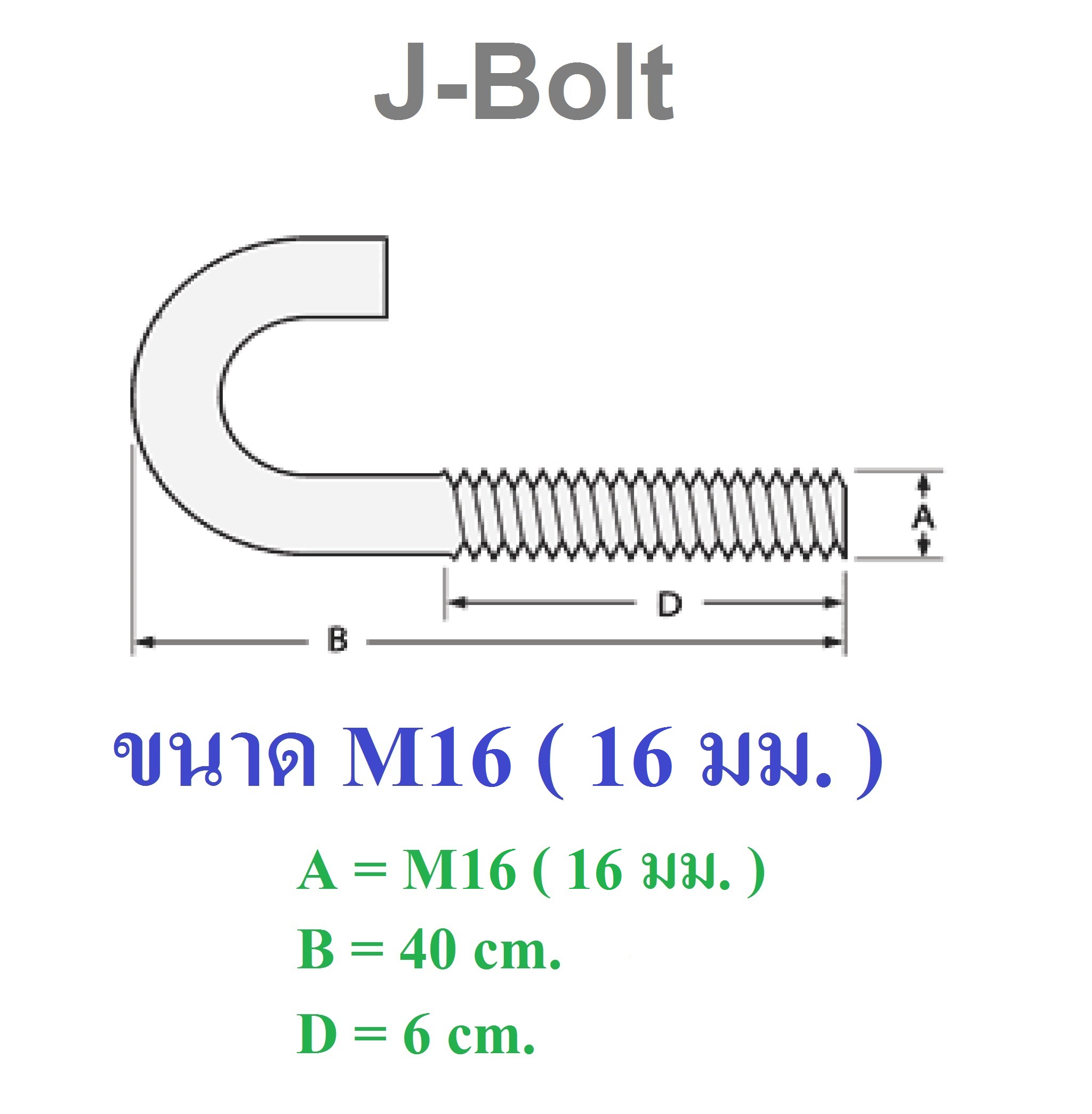 J Bolt เจโบลท์ เกลียว M16 ( 16 mm. ) | Lazada.co.th