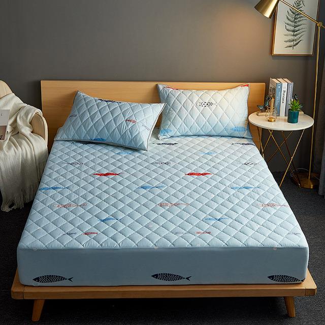 Waterproof Quilted Fitted Sheet Prevent Urine Wetting Mattress Cover ...