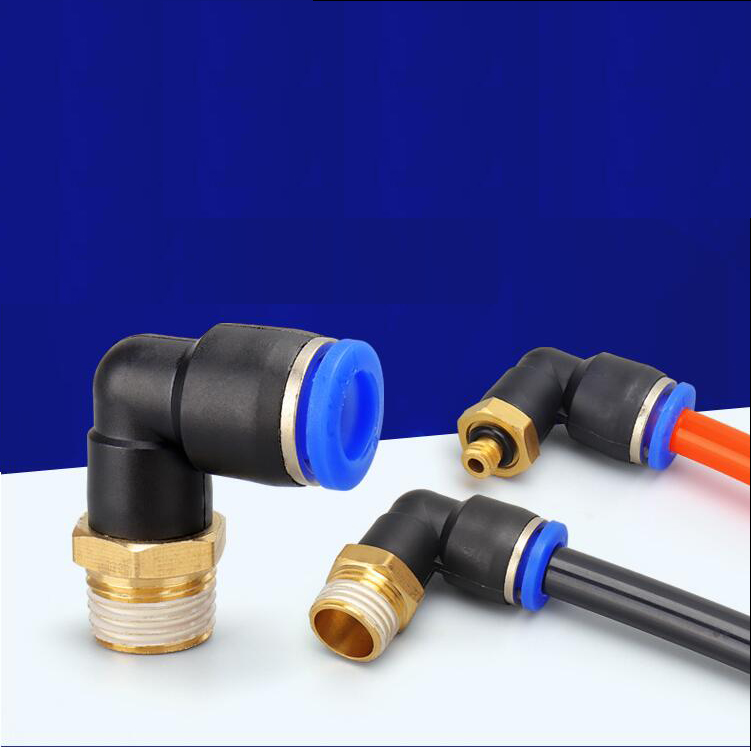 Pneumatic connector PL4-01 4mm Hose OD 1/8''BSPT Male Thread Pneumatic Tube Elbow Connector Tube ...