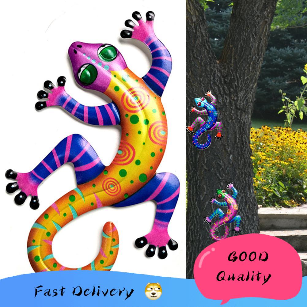 Iron Gecko Wall Decor Home Decoration Artwork Outdoor Hanging Ornament ...