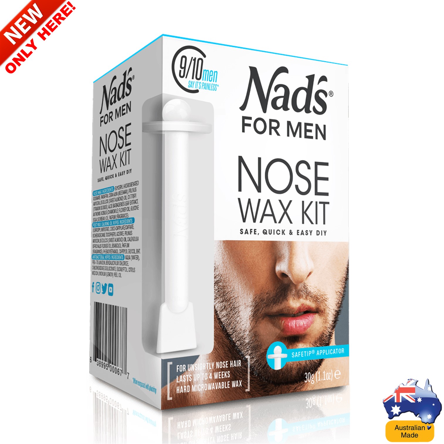 NADS FOR MEN HAIR REMOVAL NOSE WAX KIT ผลิตภัณฑ์แว็กซ์กำจัดขนจมูกสูตร ...