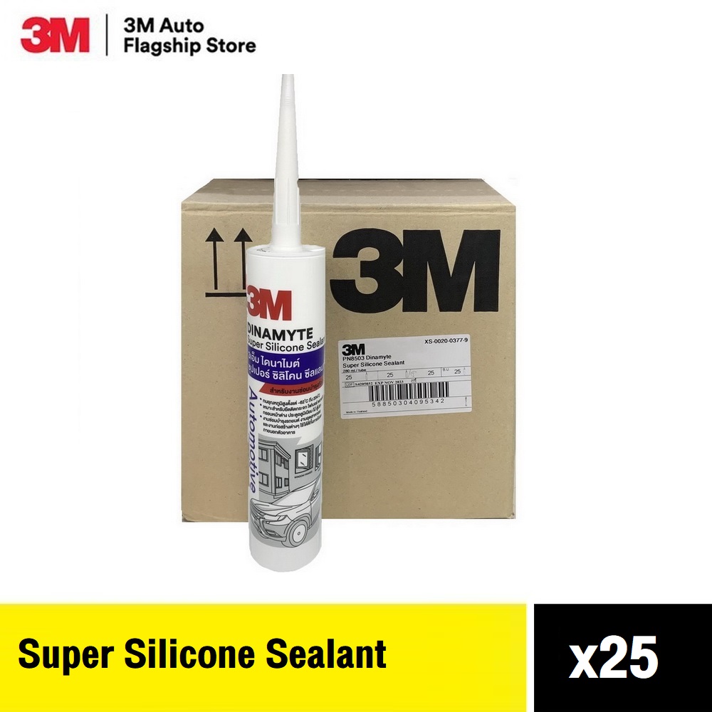 3M Dinamyte Super Silicone Sealant 08502 Clear 08501 White 08503 Black ...