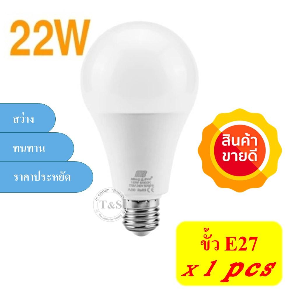 หลอดไฟ LED BULB 220V ขนาด 9W, 12W, 15W, 18W, 22W ขั้ว E27 แสงขาว 6000K ...