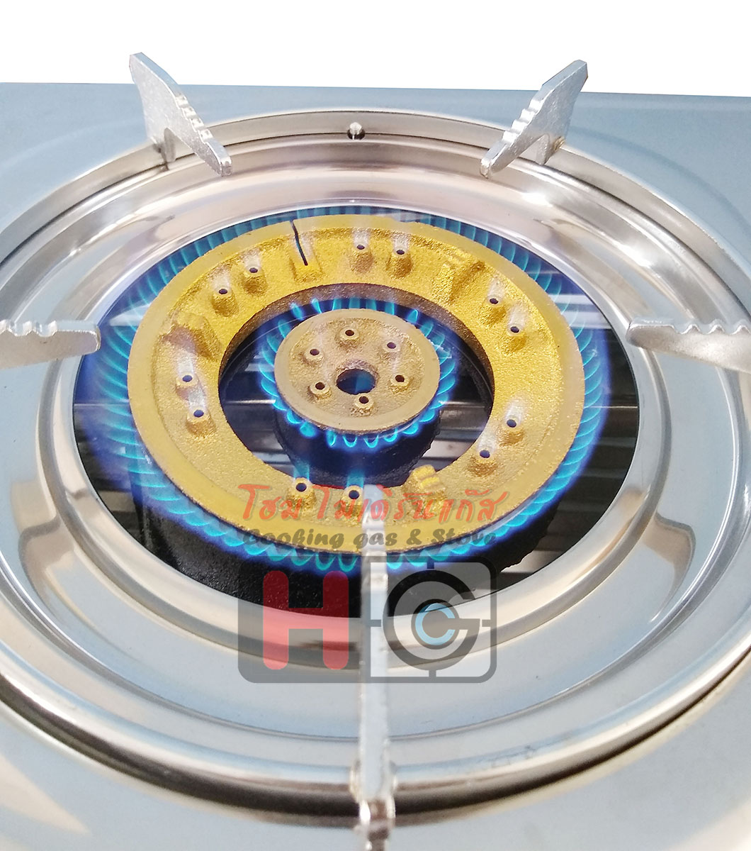 GAZMA เตาแก๊สตั้งโต๊ะ หัวเตาขนาด 4.5นิ้ว หัวคู่ ขาวางหม้อชุบโครเมียม ...