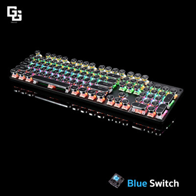 Delog Keyboard Vintage Mechanical RGB คีย์บอร์ดรูปทรงพิมพ์ดีด ปุ่มกลม ...