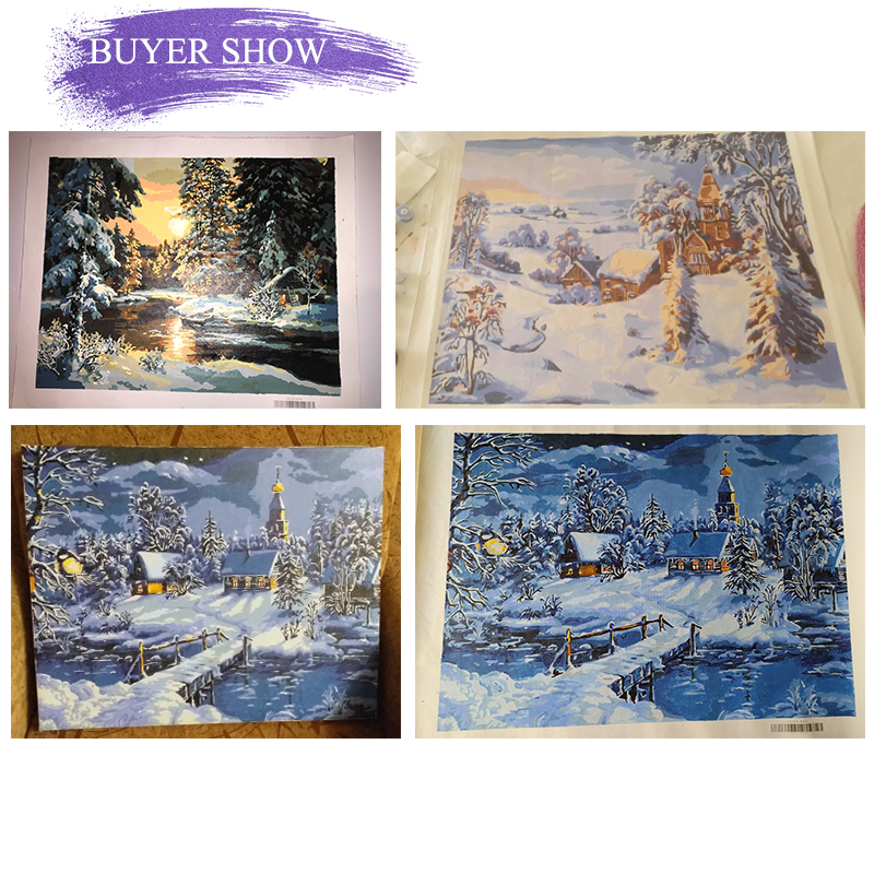 Four Seasons Scenery DIY Painting By Numbers On Canvas Oil Pictures For ...