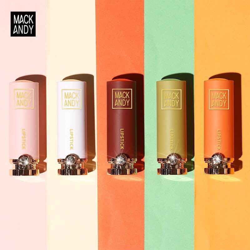 เซตลิป Mack Andy ลิปสติกเนื้อนุ่ม 5 สี ลิปสุดเริ่ดสีแรง Lipstick สไตล์ ...