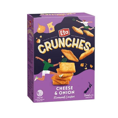Eta Crunches Cheese & Onion Crackers 160g แครกเกอร์หัวหอม&ชีส ขนมปัง ...
