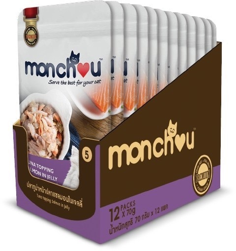 [ราคาพิเศษ Exp. 5/22] (ยกโหล) Monchou อาหารเปียกแมว มองชู ขนาด 70 กรัม | Lazada.co.th