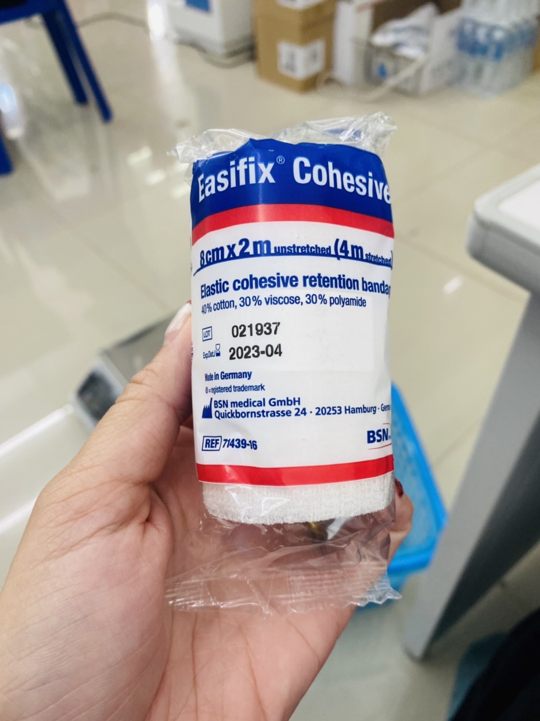 EASIFIX COHESIVE 8cmX2m ผ้ายืดวัสดุปิดแผลชนิดมีความเหนียวในตัวเอง 1 ...