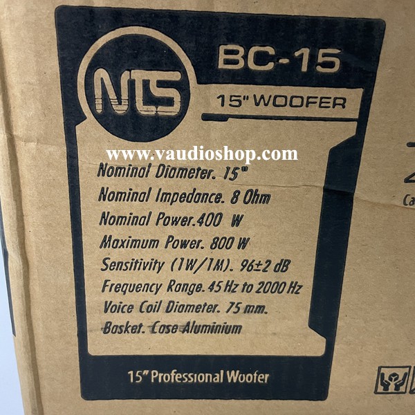 ลดล้างสต๊อก ดอกลำโพง 15 นิ้ว NTS BC-15 โครงหล่อ 400-800W ว้อยส์ 3 นิ้ว จำนวน 1 ดอก ลำโพง 15 ...