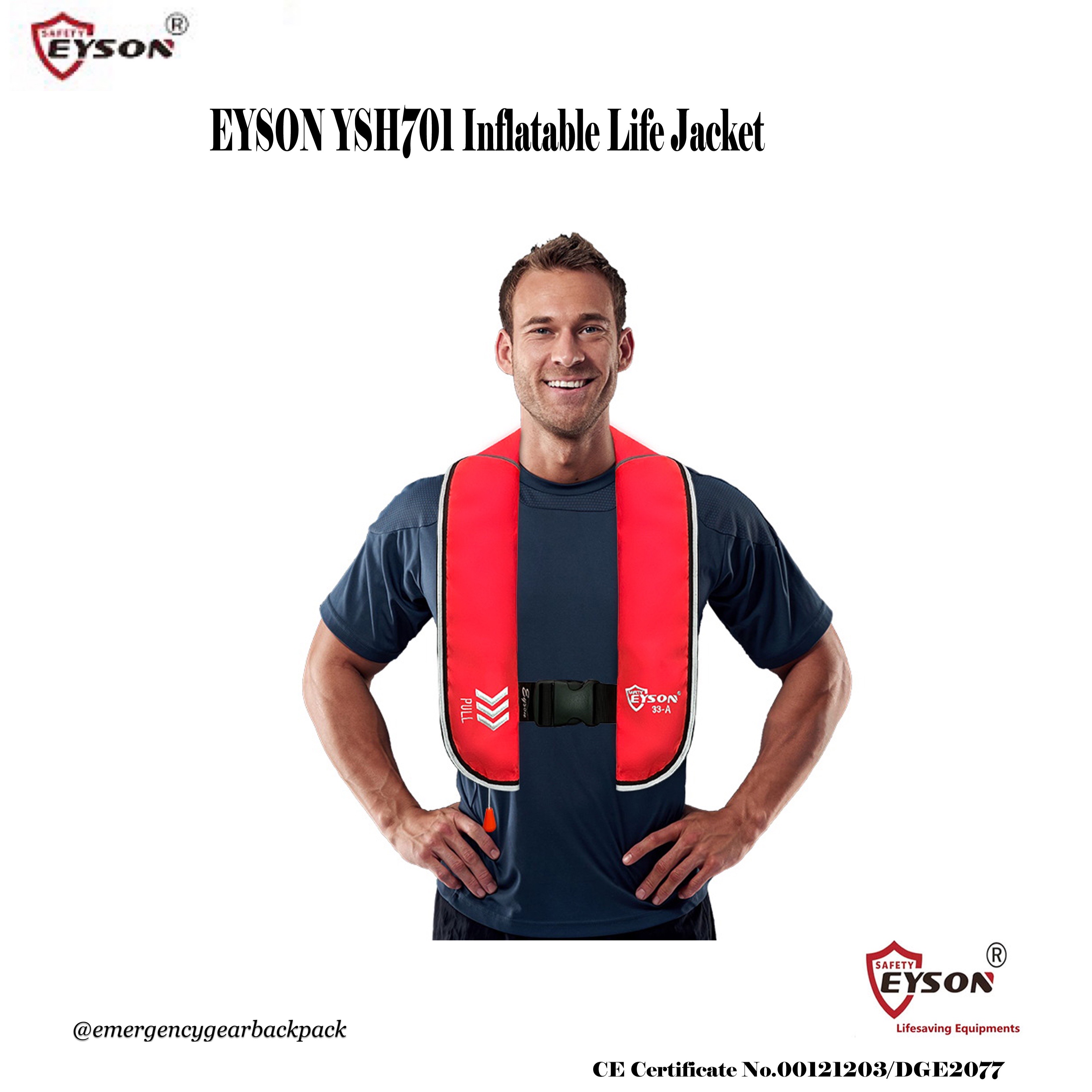 EYSON Co2 Cylinder 33g Life Jacket Re-arming Kit CE Certified ...