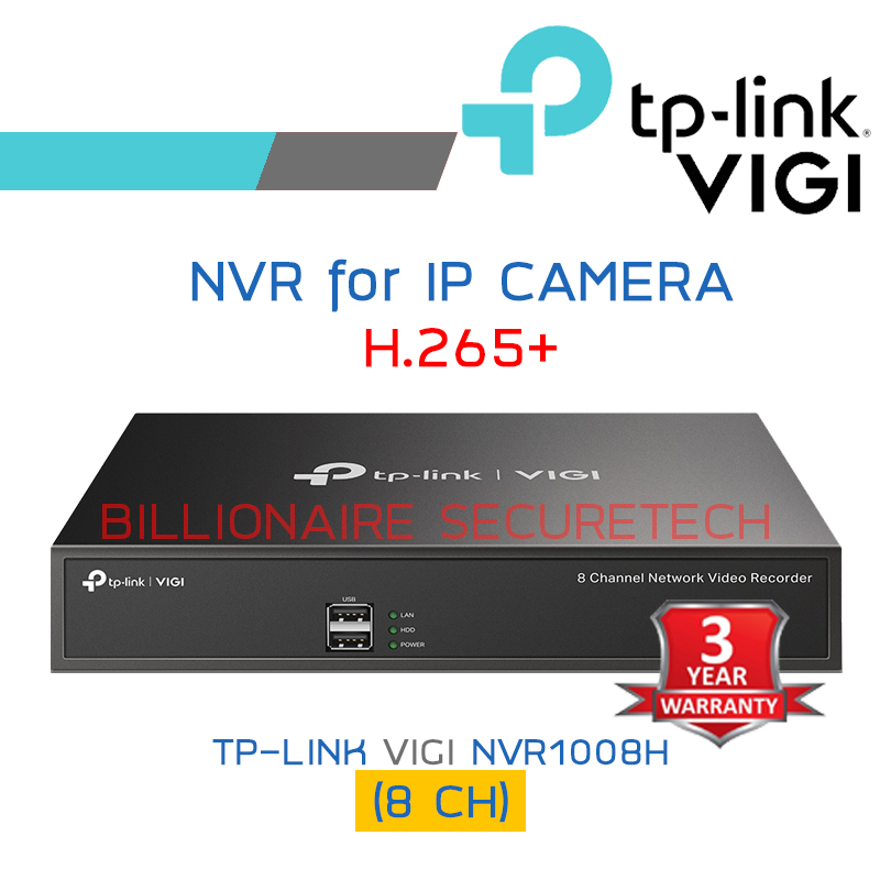 TP-LINK VIGI NVR for IP camera NVR1008H (8CH) H.265 By Billionaire Securetech - Billionaire ...