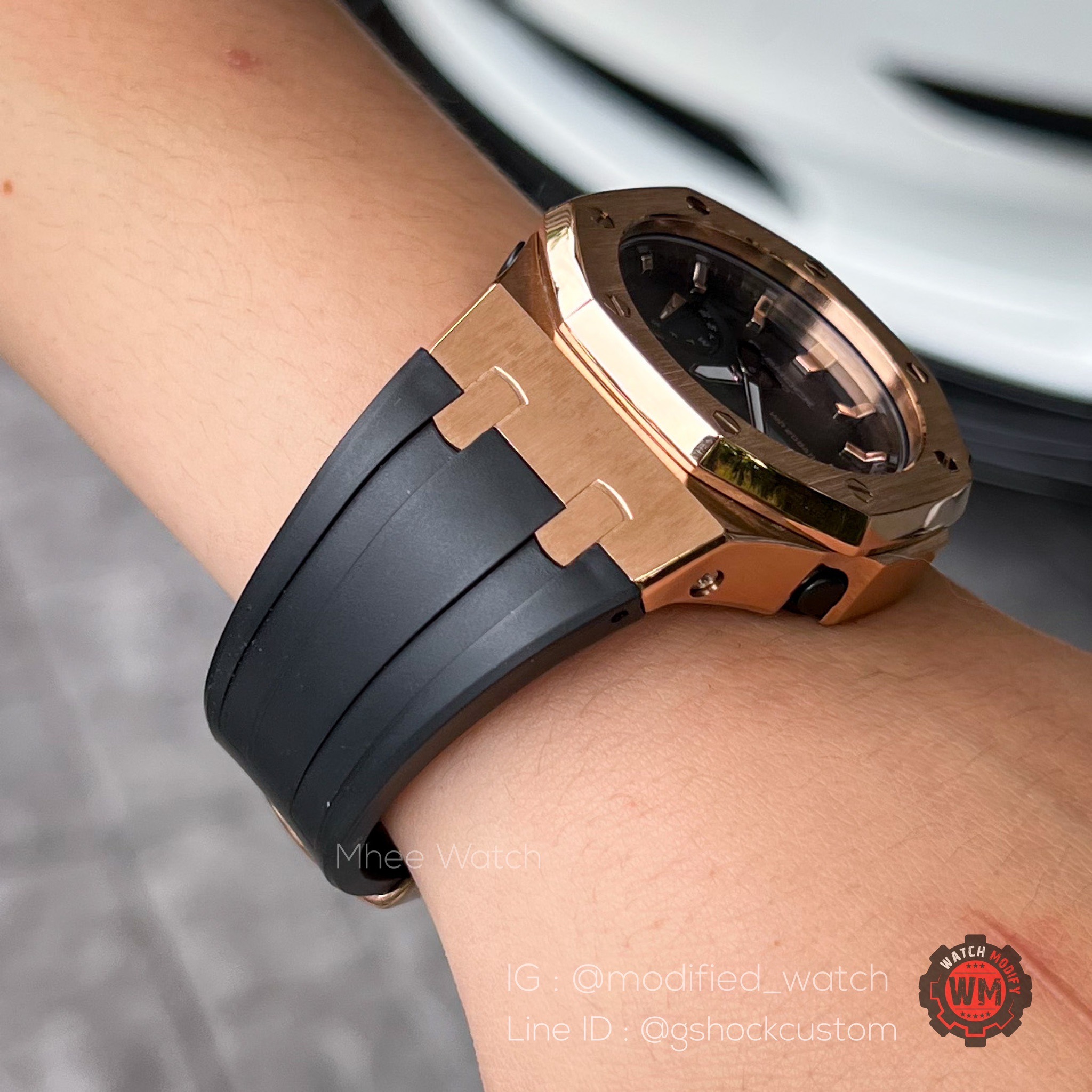 G-Shock Casioak Black Rosegold Steel Rubber Strap G-Shock mini 42mm ...