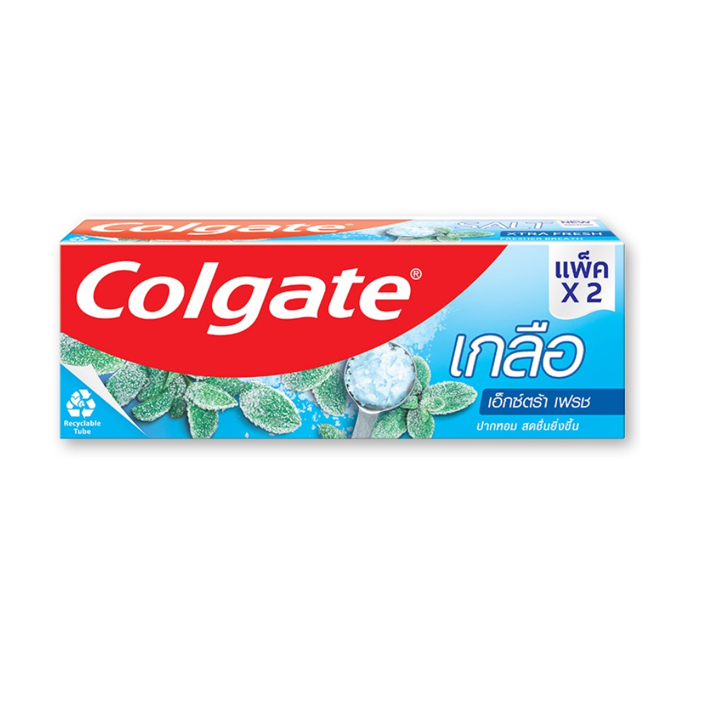 COLGATE TOOTHPASTE Salt Fresh Mint 150 g. Double Pack คอลเกต ยาสีฟัน ...