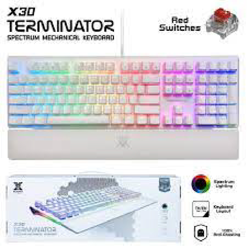 Nubwo X30 Terminator Gaming Keyboard RGB BLUE SWITCH (BLACK) คีย์บอร์ด ...