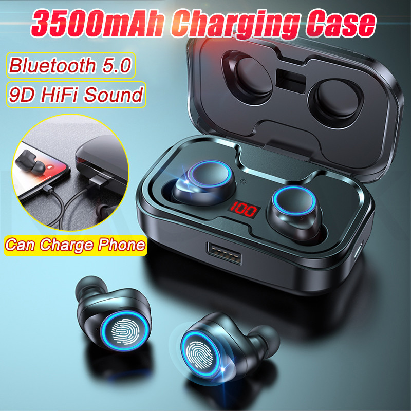 TWS Bluetooth 5.0 Earphones 3500mAh Charging Box Wireless Headphone 9D Stereo Sports Waterproof ...