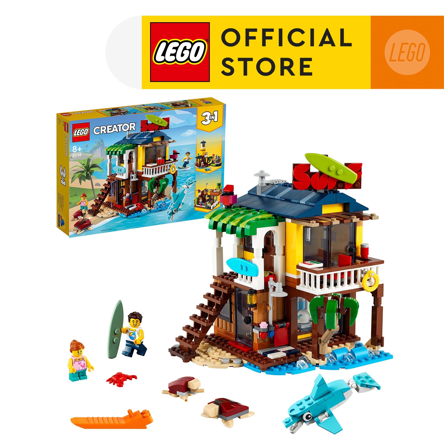LEGO Creator 3in1 31118 Surfer Beach House (564 Pieces) - LEGO Official ...