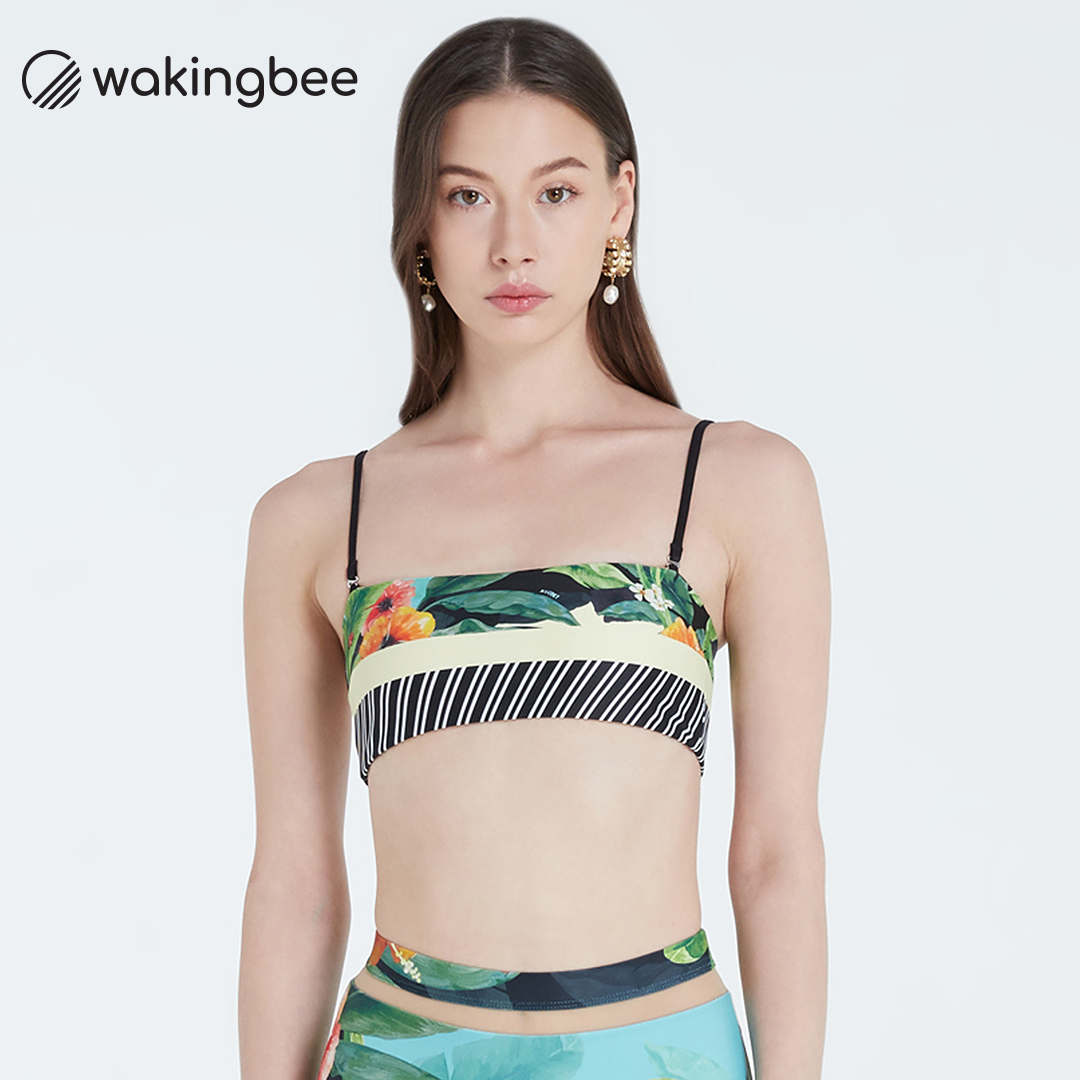 Wakingbee Cabana Bra (Tropical) บราว่ายน้ำ เกาะอก ถอดสายได้ ผ้าดี กันยูวี ลายพิมพ์ Kloset ...