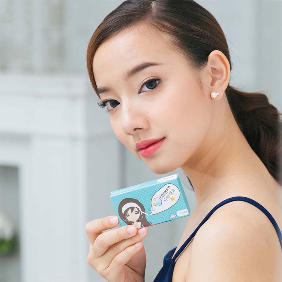 Maxim Contact Lens กล่องฟ้า ตาสวย คอนแทคเลนส์สี รายเดือน (1 กล่อง 1คู่ ...