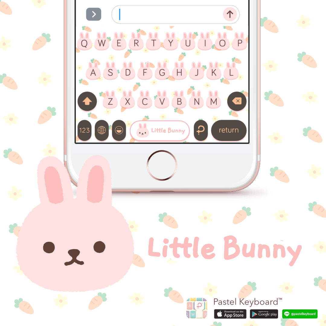 Little Bunny Keyboard Theme⎮(E-Voucher) for Pastel Keyboard App ...
