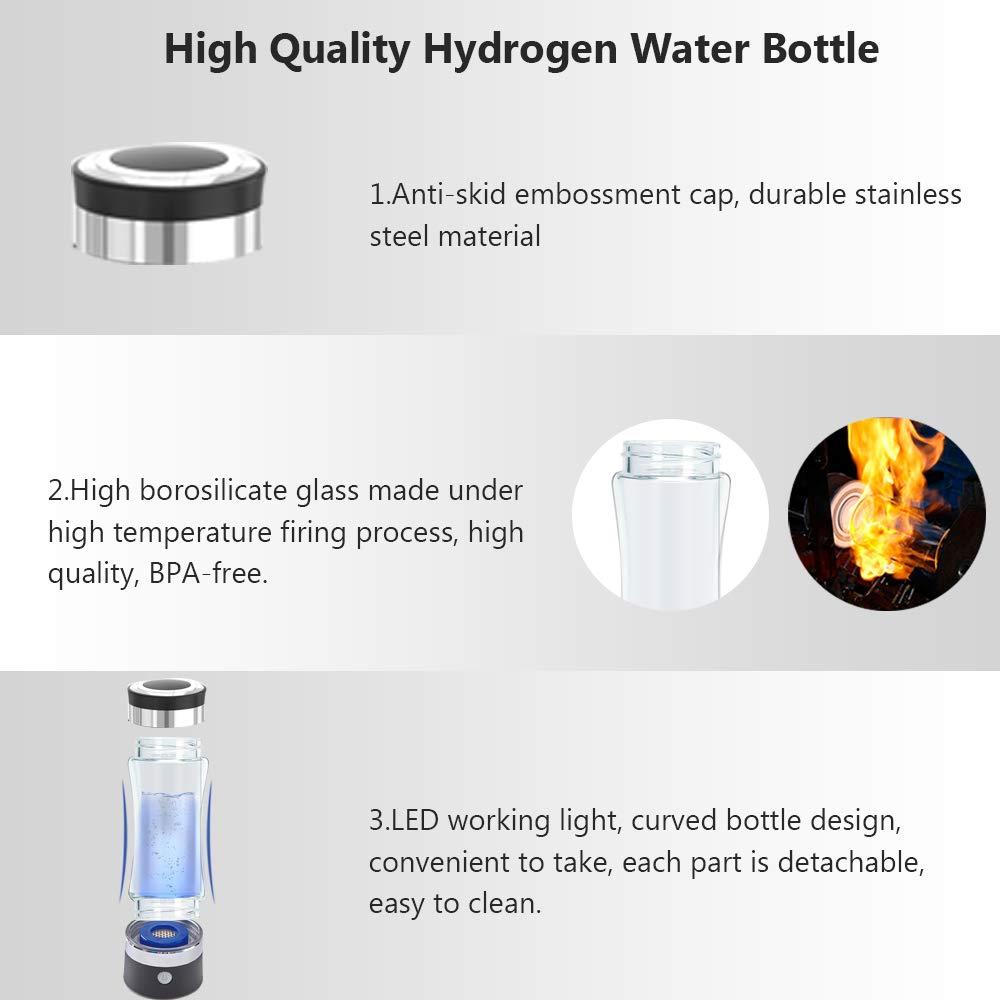 GOSOIT Hydrogen Alkaline Water Bottle Machine Maker Hydrogen Water Generator Ionizer with SPE ...